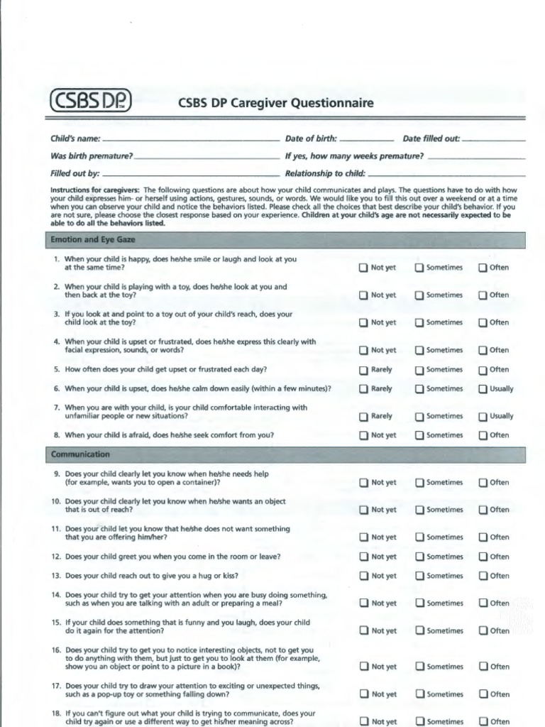 CSBS | PDF | Toys | Gesture