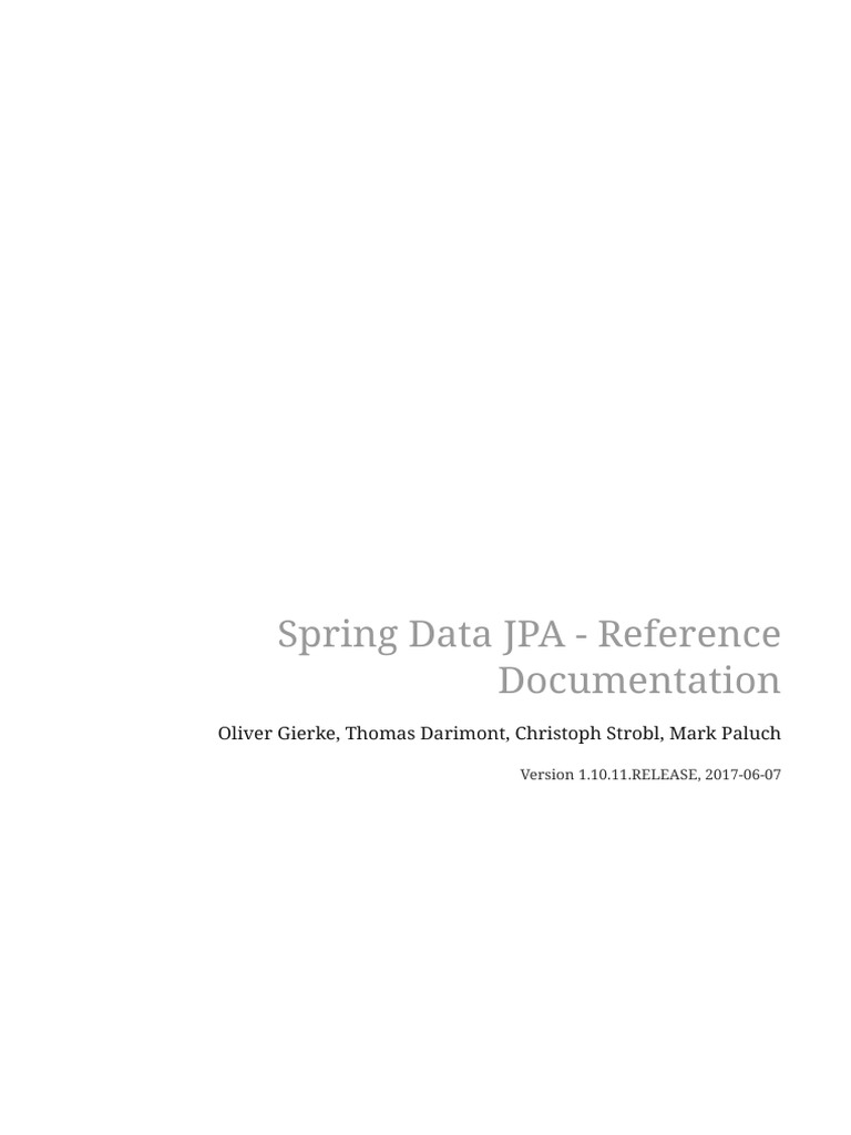 Spring Data Jpa Reference | PDF | Application Programming Interface | Class (Computer Programming)