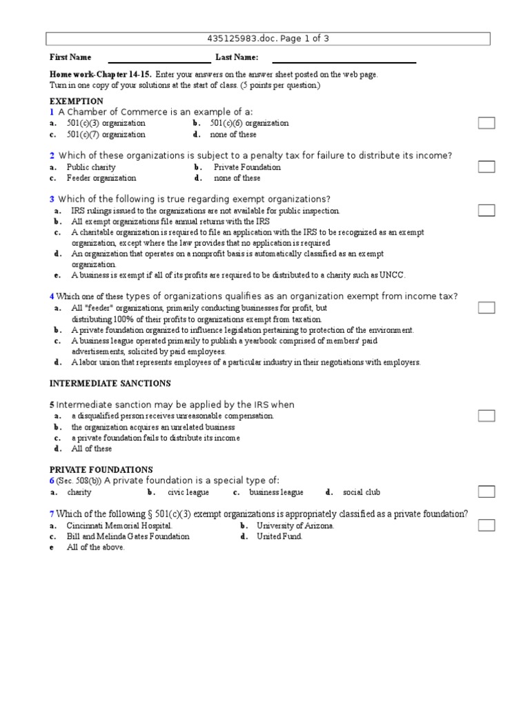 C13 CHP 15-16-2 HW PRB Exempt Organ Multistate 2013 | PDF | Income Tax ...