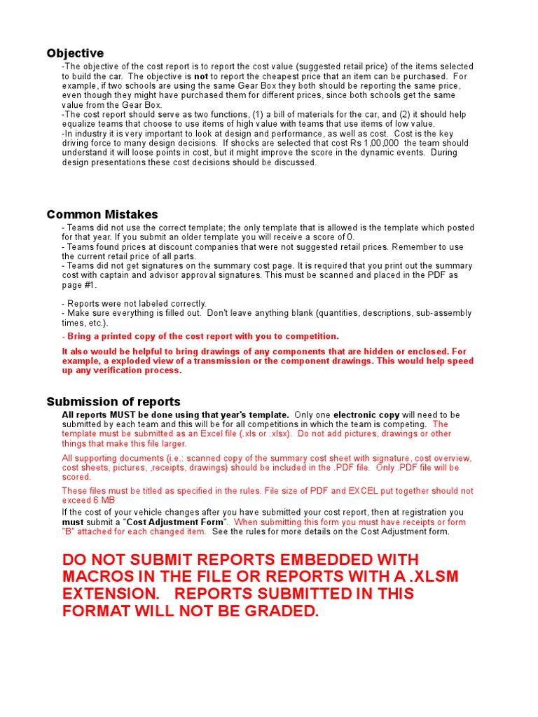 Cost Report Submission Guidelines | PDF | List Price | Prices