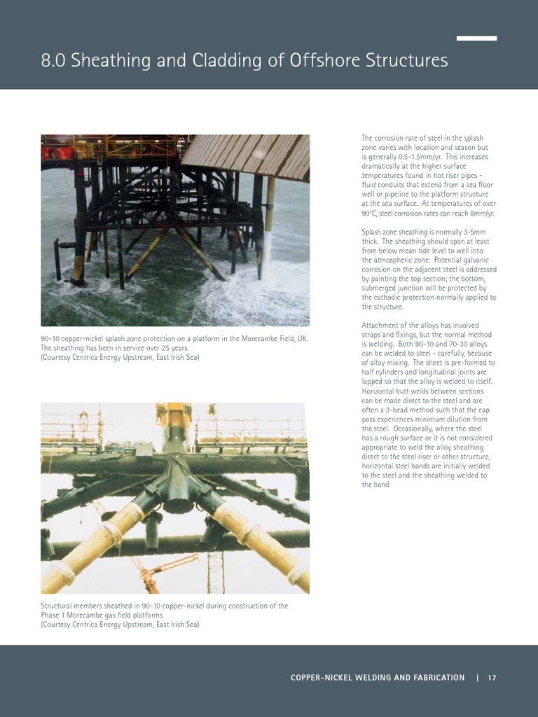 8.0 Sheathing and Cladding of Offshore Structures: Copper-Nickel ...