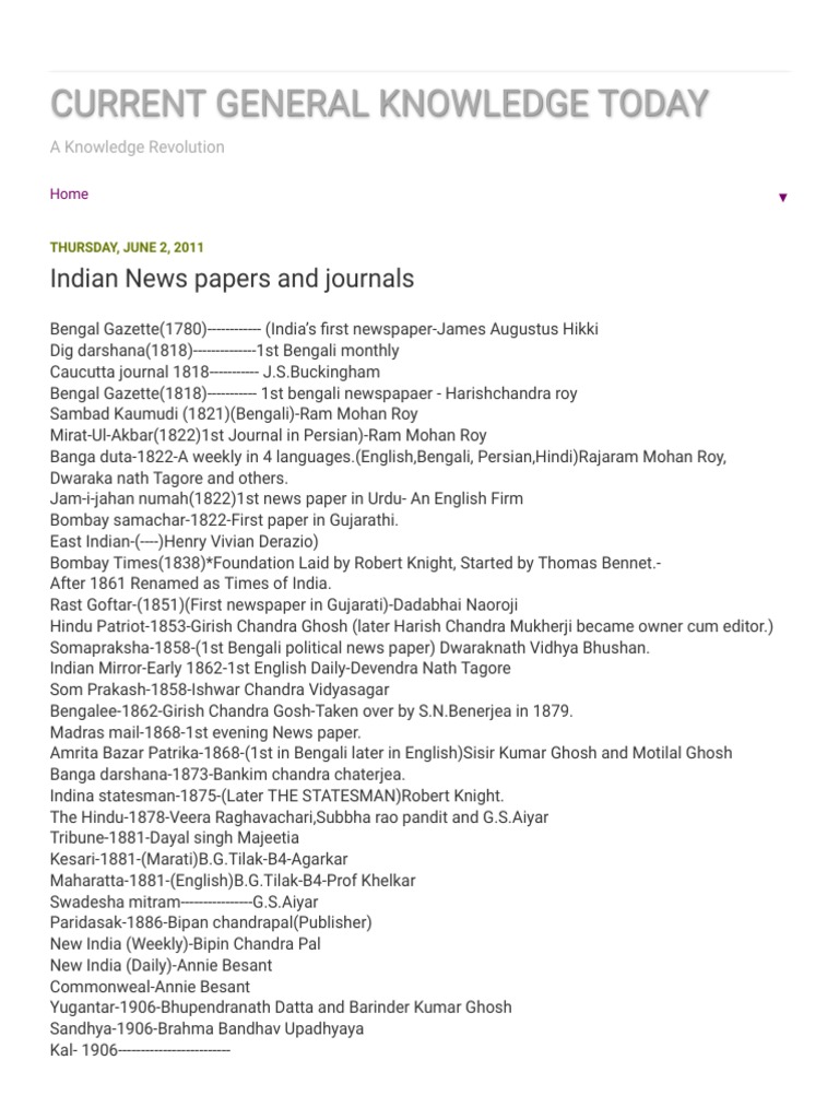 Current General Knowledge Today Current General Knowledge Today | PDF ...