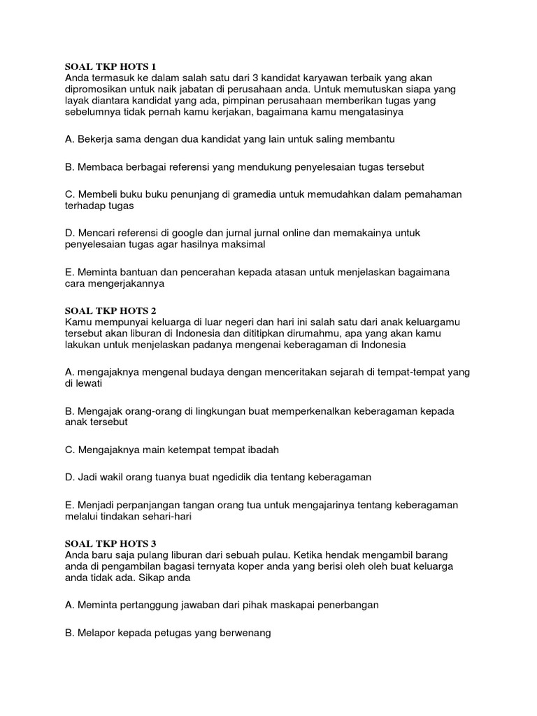 Soal TKP Hots Paket 2 | PDF