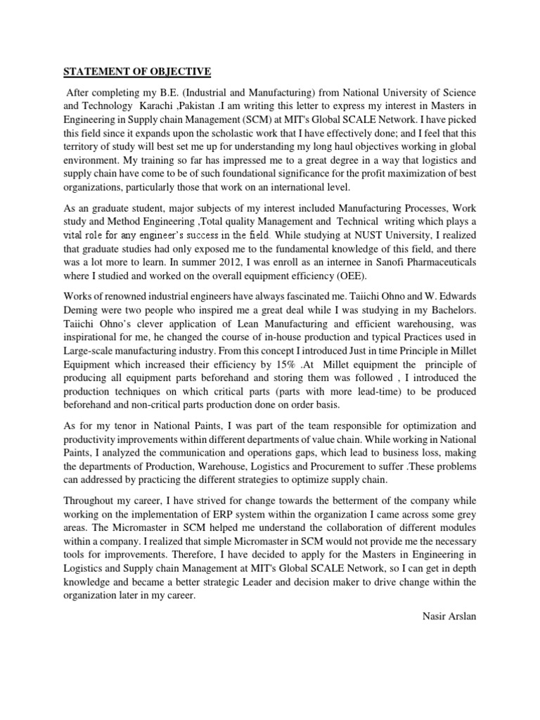 Statement of Objective | PDF | Business Process Management | Business ...