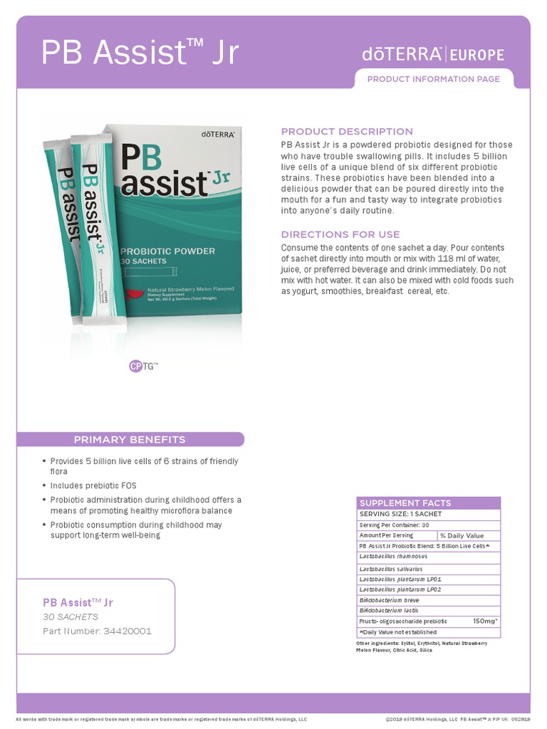 PB Assist JR | PDF | Probiotic | Food And Drink