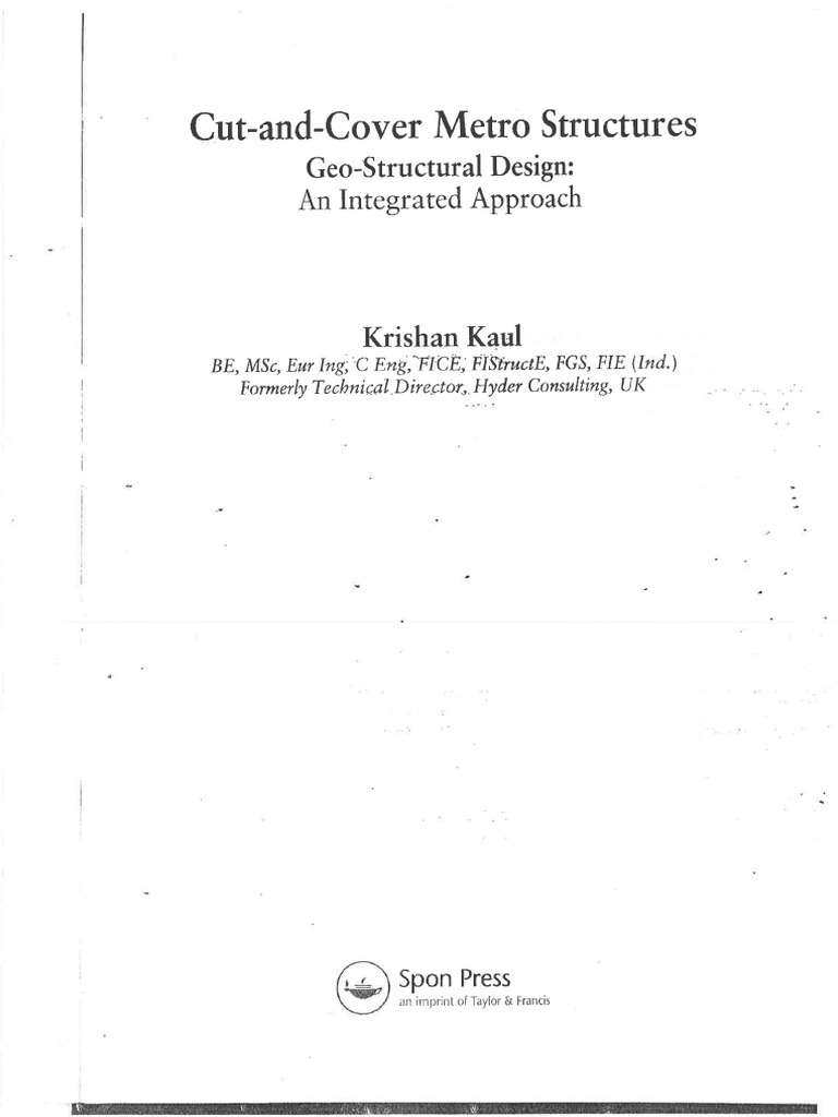 Cut and Cover Metro Structures PDF | PDF