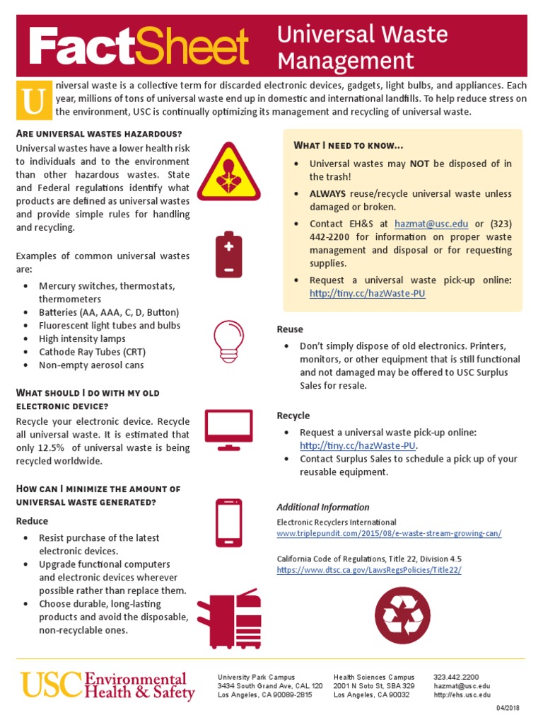 Universal Waste | PDF | Reuse | Recycling