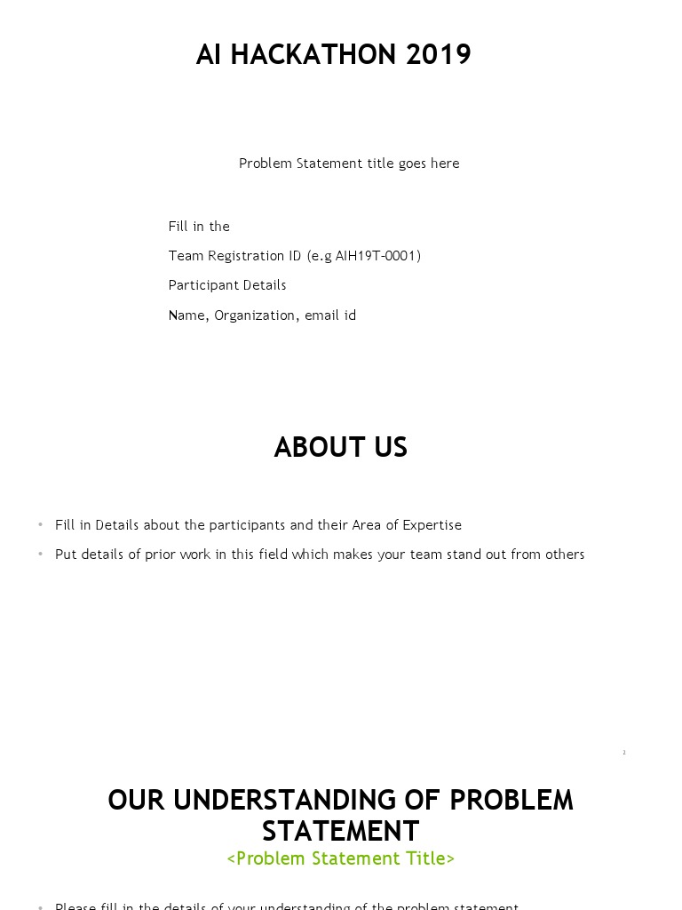 AI HACKATHON 2019 TEAM REGISTRATION | PDF | Information Technology ...