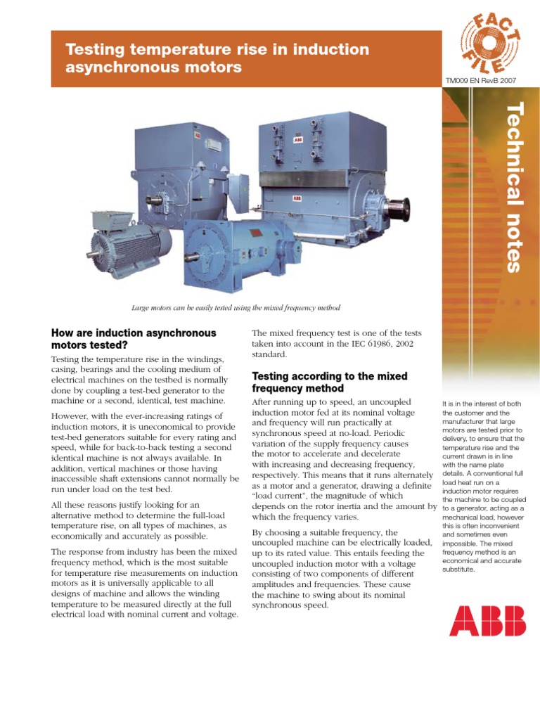 Mixed Frequency Test of Motors For Temperature Rise | Download Free PDF ...