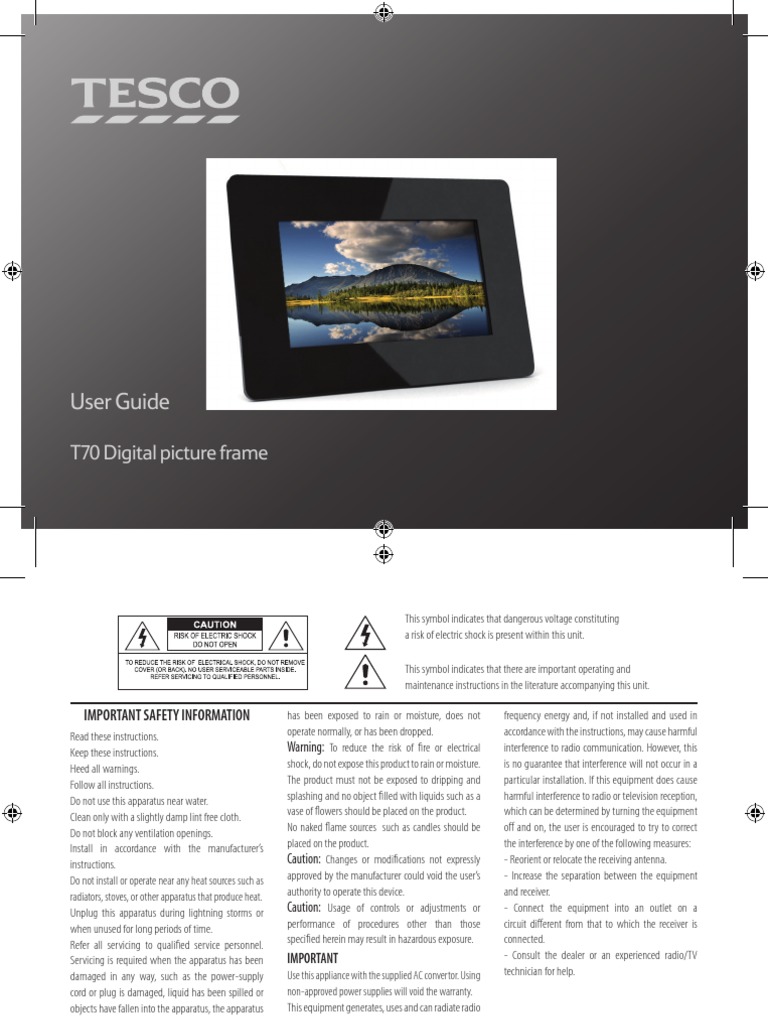 Tesco T70 Digital Photo Frame | PDF | Electromagnetic Interference ...