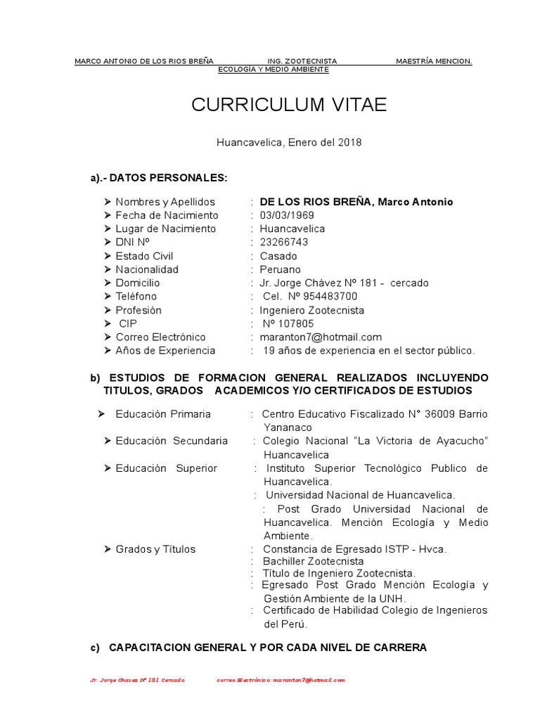 Curriculum Vitae | PDF | Educación avanzada