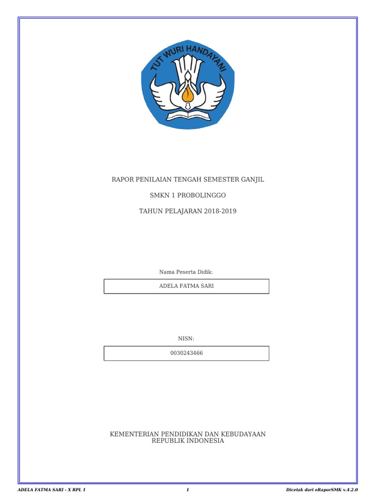 Cetak Raport PTS Contoh | PDF
