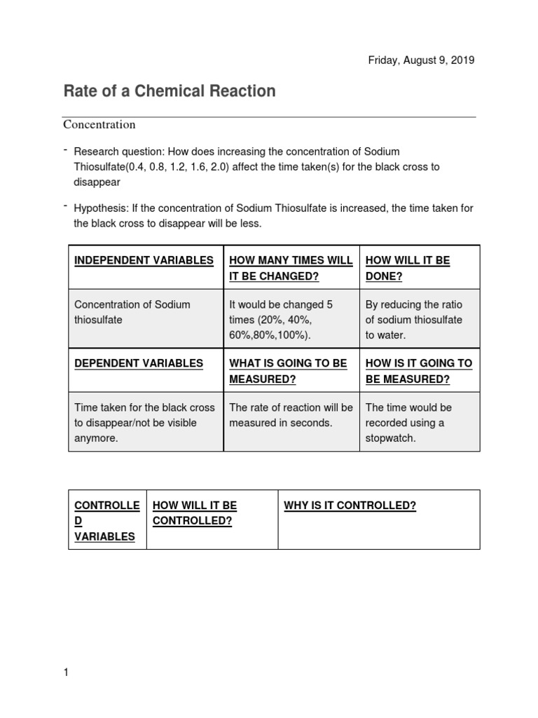 Chemistry Experiment Analysis | PDF | Reaction Rate | Chemical Reactions