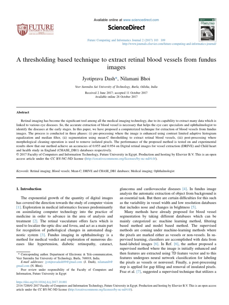 A Thresholding Based Technique To Extract Retinal Blood Vessels From ...