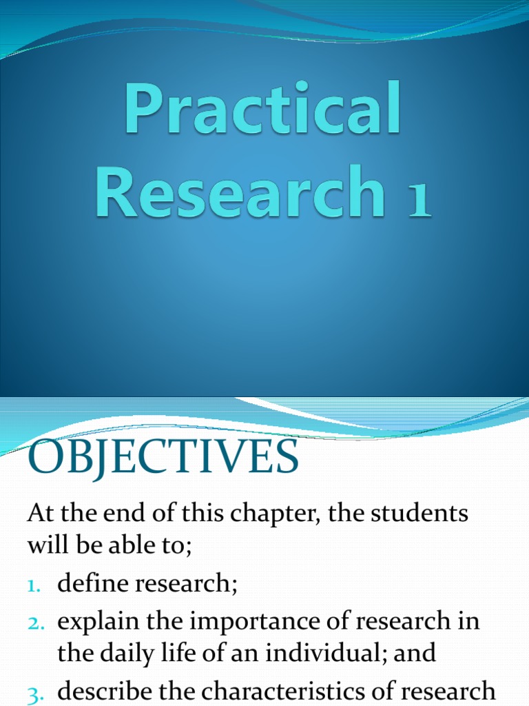 Practical Research 1 | PDF | Methodology | Epistemology