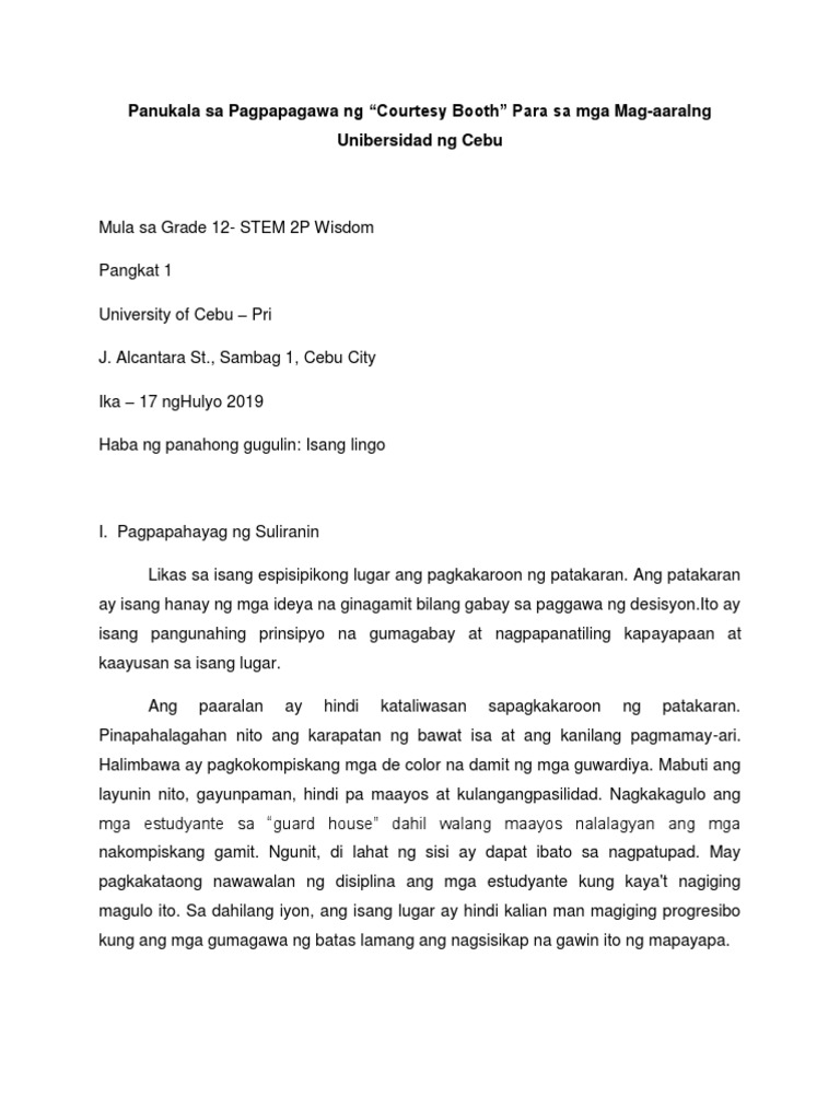Panukala Sa Pagpapagawa NG 1 | PDF