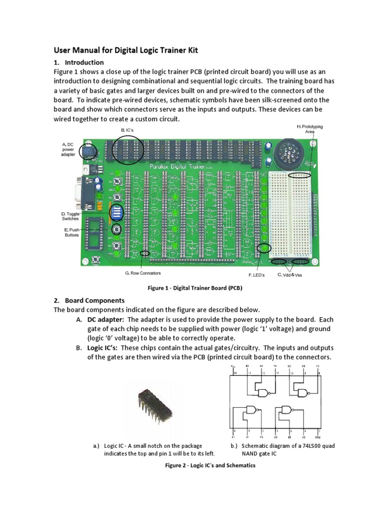 User Manual For Digital Logic Trainer Kit | PDF | Logic Gate ...
