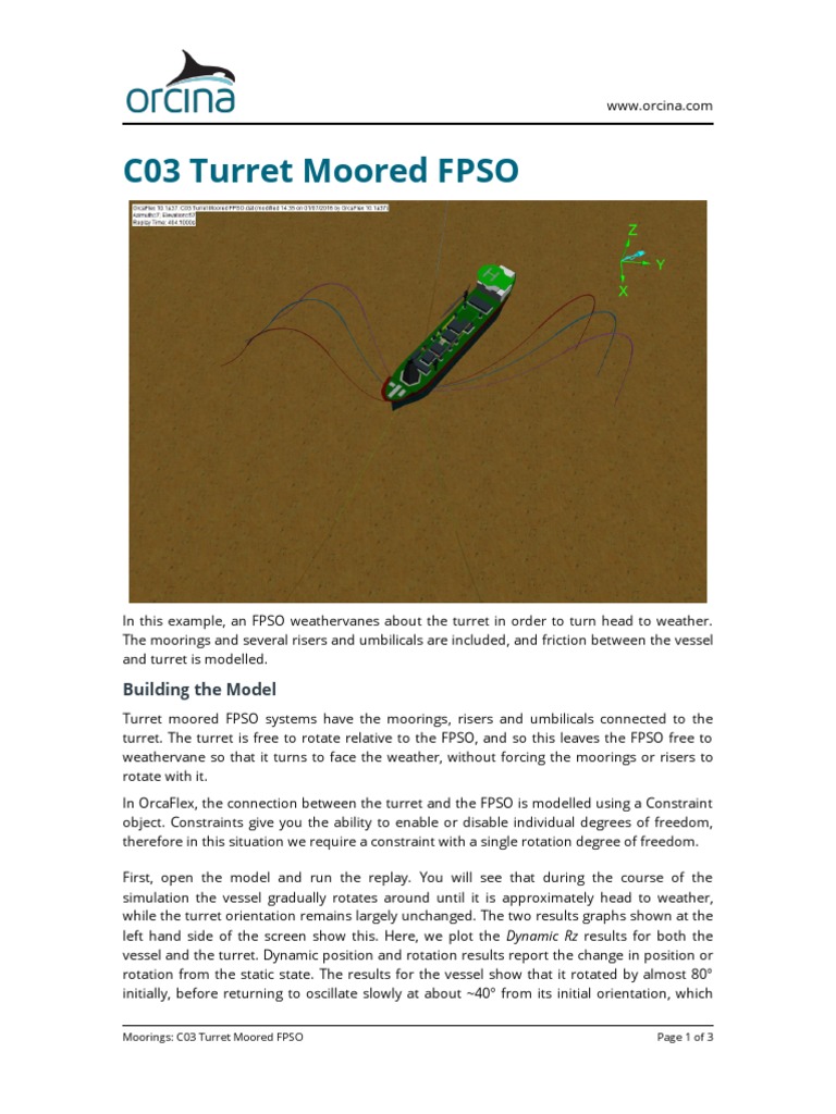 Modeling a Turret Moored FPSO System Using Constraints, Stiffness, and ...