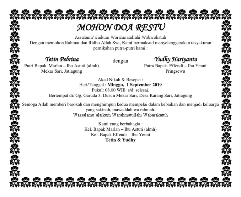 Undangan Munjung | PDF