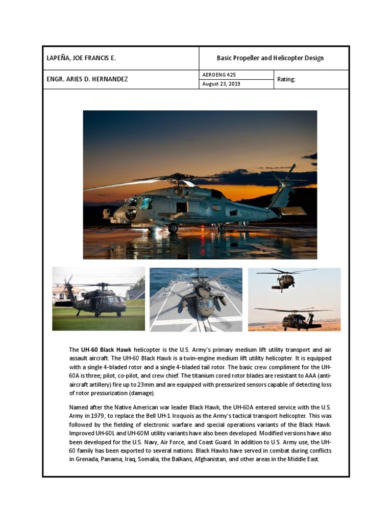 Basic Propeller and Helicopter Design | PDF | Sikorsky Uh 60 Black Hawk ...