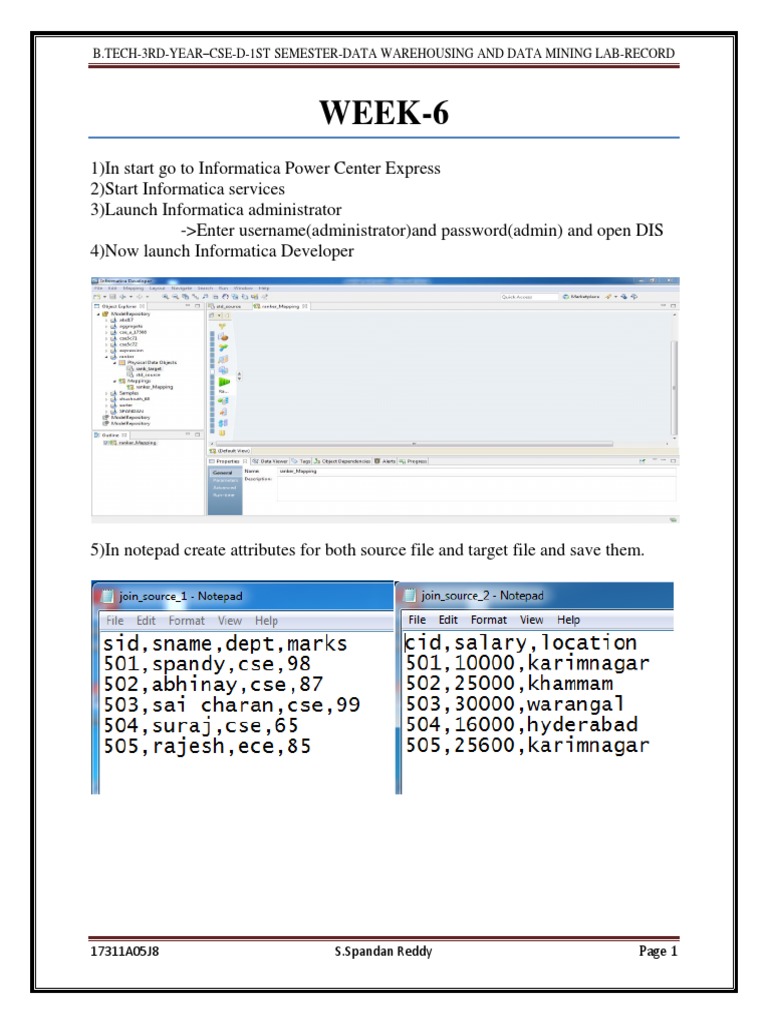 WEEK-6: B.Tech-3Rd-Year-Cse-D-1St Semester-Data Warehousing and Data Mining Lab-Record | PDF ...