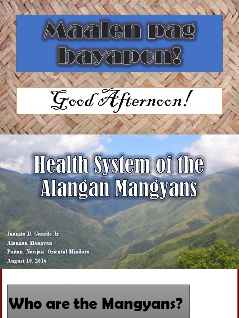 3 Health System of The Alangan Mangyans | PDF | Wellness | Medical