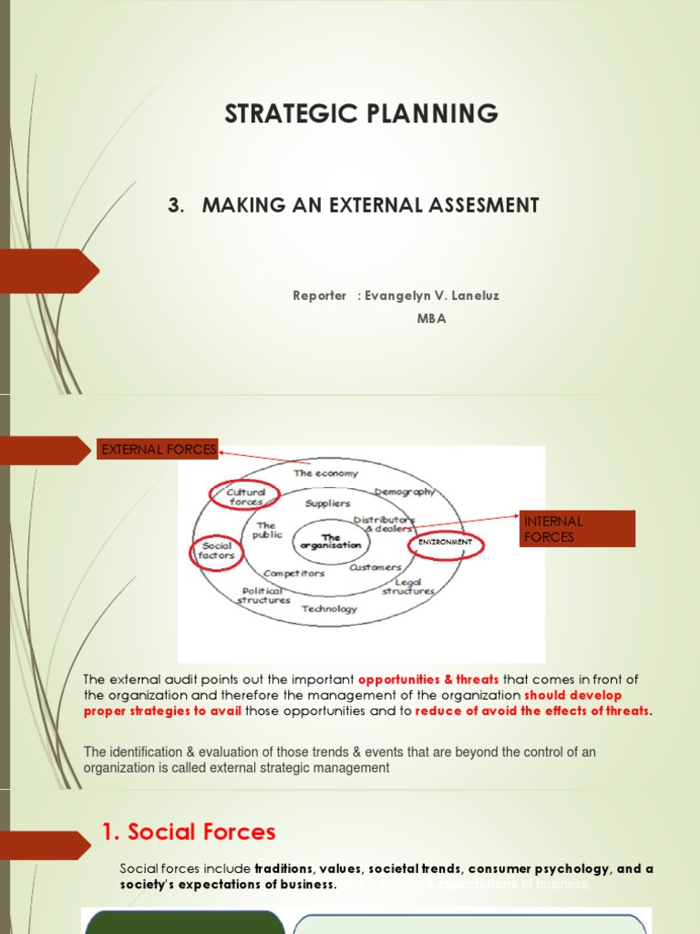 Strategic Planning: 3. Making An External Assesment | PDF | Stakeholder ...