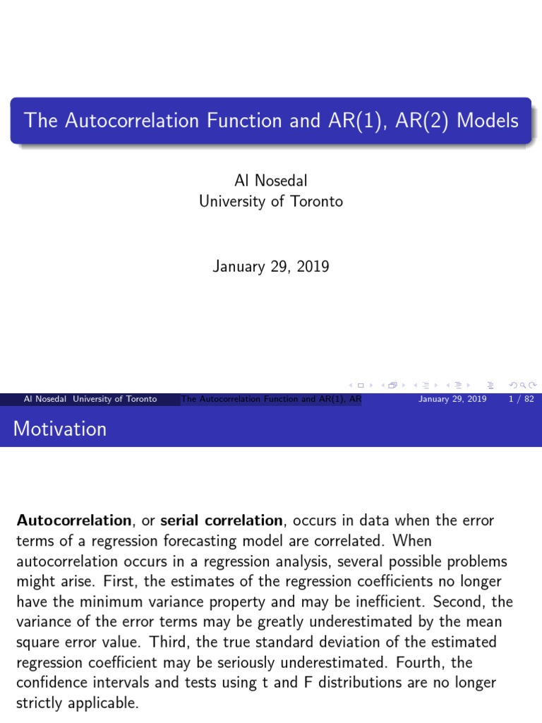 Auto Regression | PDF | Autoregressive Model | Autocorrelation