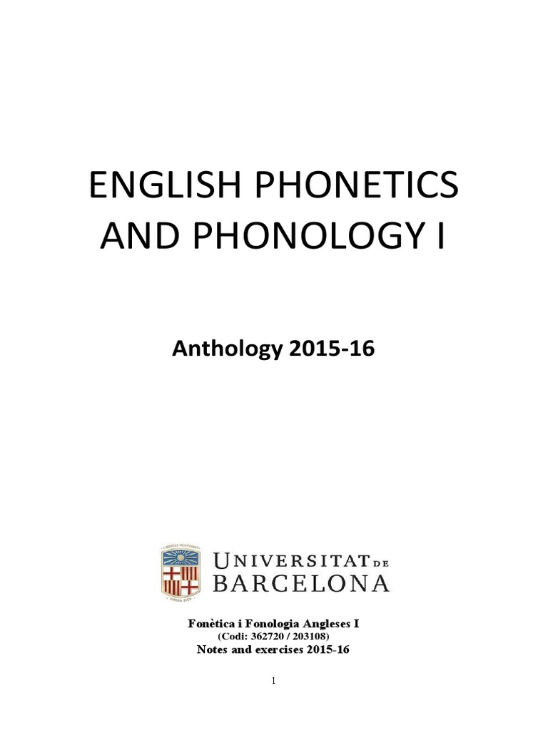 English Phonetics and Phonology I Anthol | PDF | Morphology ...
