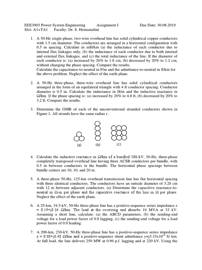Practice Problems Power Systems | PDF | Electrical Impedance | Inductance