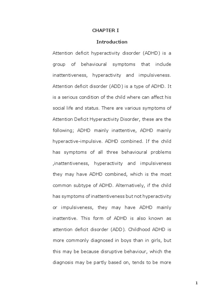 A Case Study of A Child With ADHD | PDF | Attention Deficit ...
