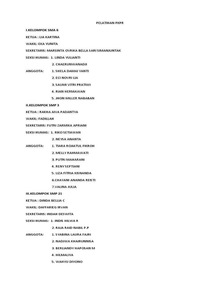 Pelatihan PKPR | PDF