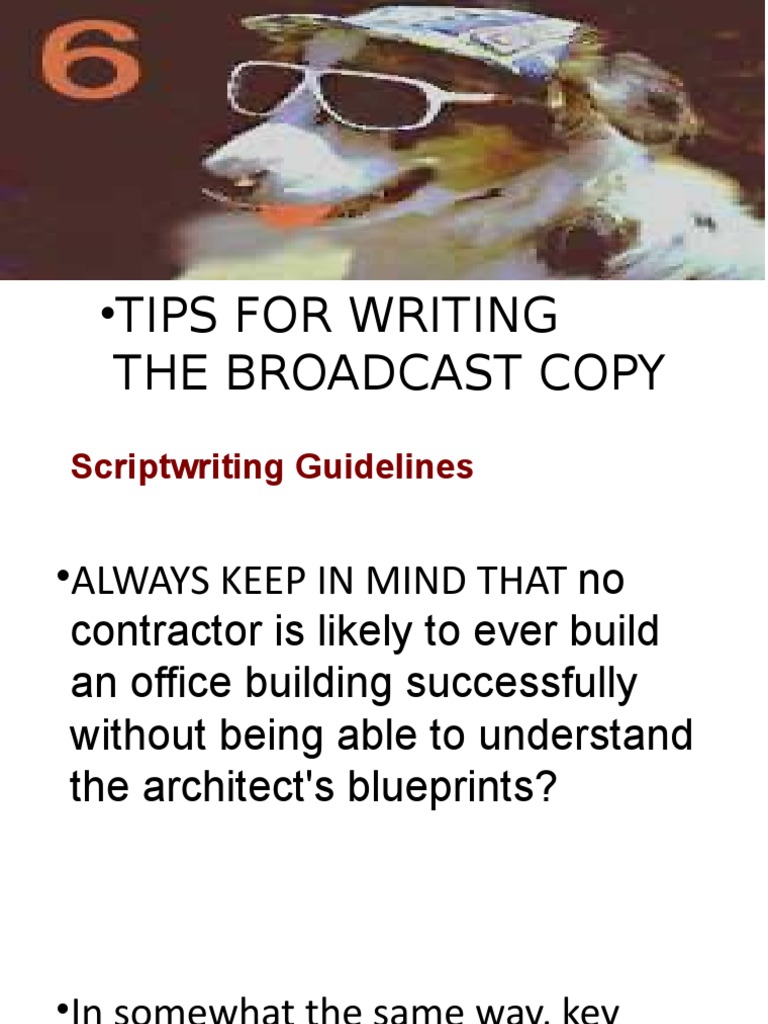 Tips For Writing The Broadcast | PDF | Word | Ellipsis