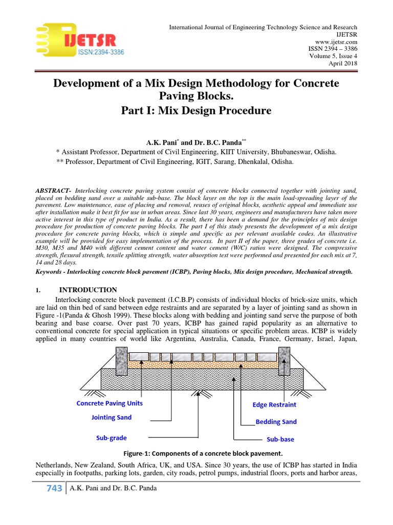 Development of A Mix Design Methodology For Concrete Paving Blocks ...