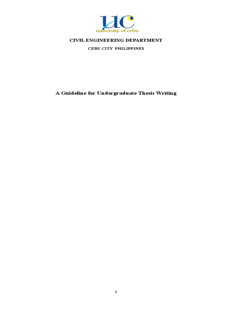 A Guideline For Undergraduate Thesis Writing: Civil Engineering ...