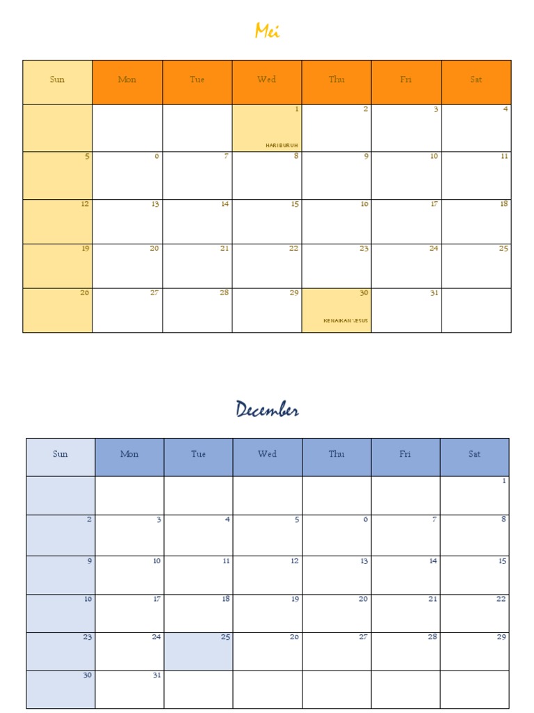 Sun Mon Tue Wed Thu Fri Sat: Hari Buruh | PDF