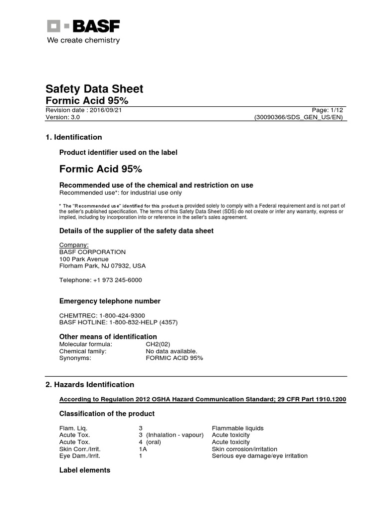 SDS of Formic Acid | PDF | Toxicity | Firefighting SDS of Formic Acid | PDF | Toxicity | Firefighting