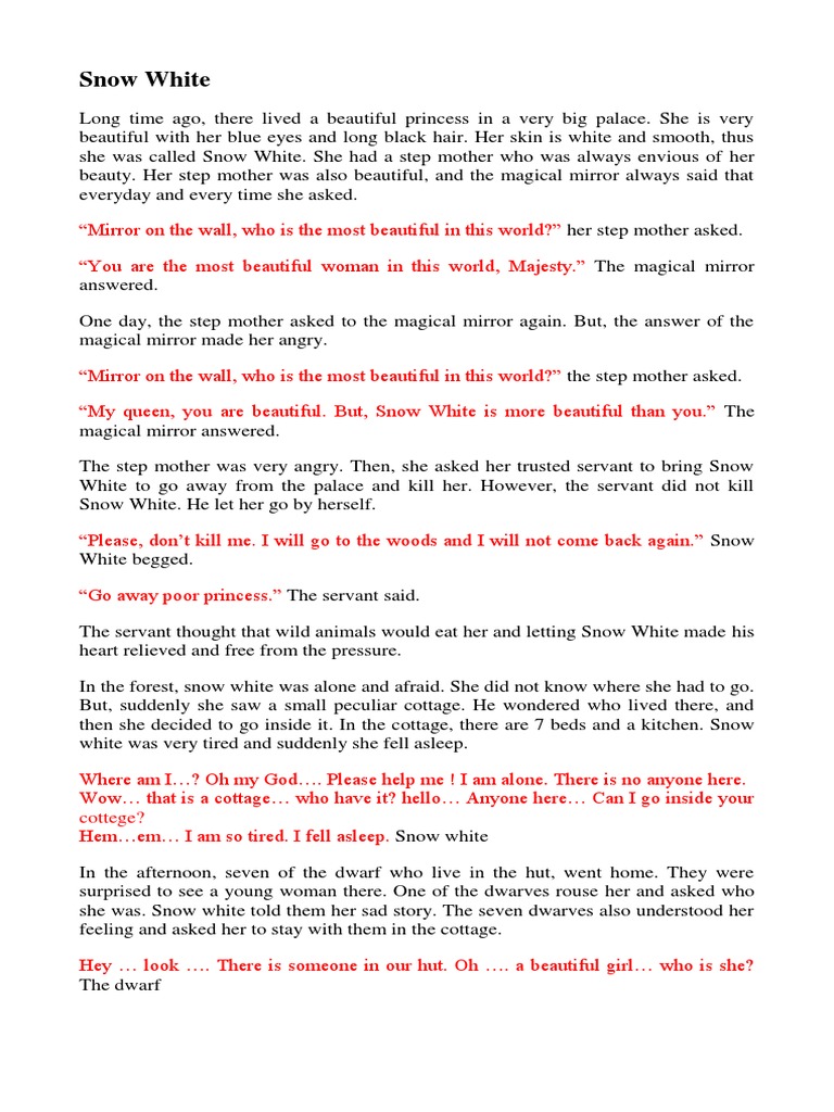 Snow White | PDF | Snow White | Literature Featuring Anthropomorphic ...