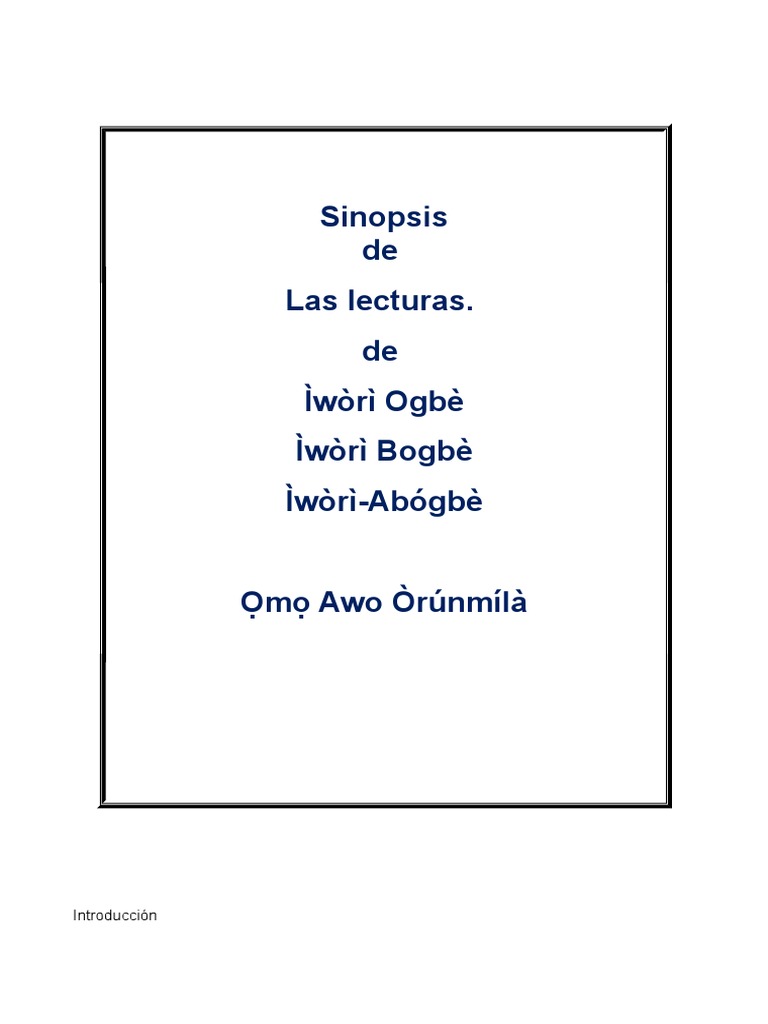 047si - Iwori Ogbe | PDF | Santeria | Religión étnica
