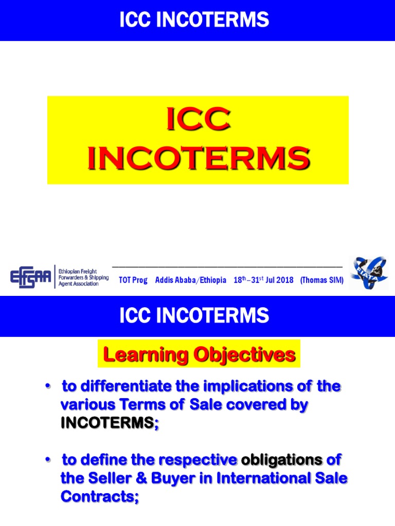 Icc Incoterm | PDF | Civil Law (Legal System) | Trade