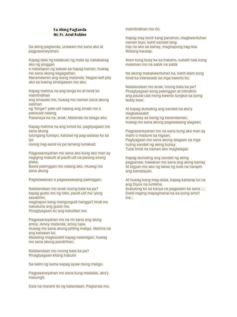 Sa Aking Pagtanda | PDF