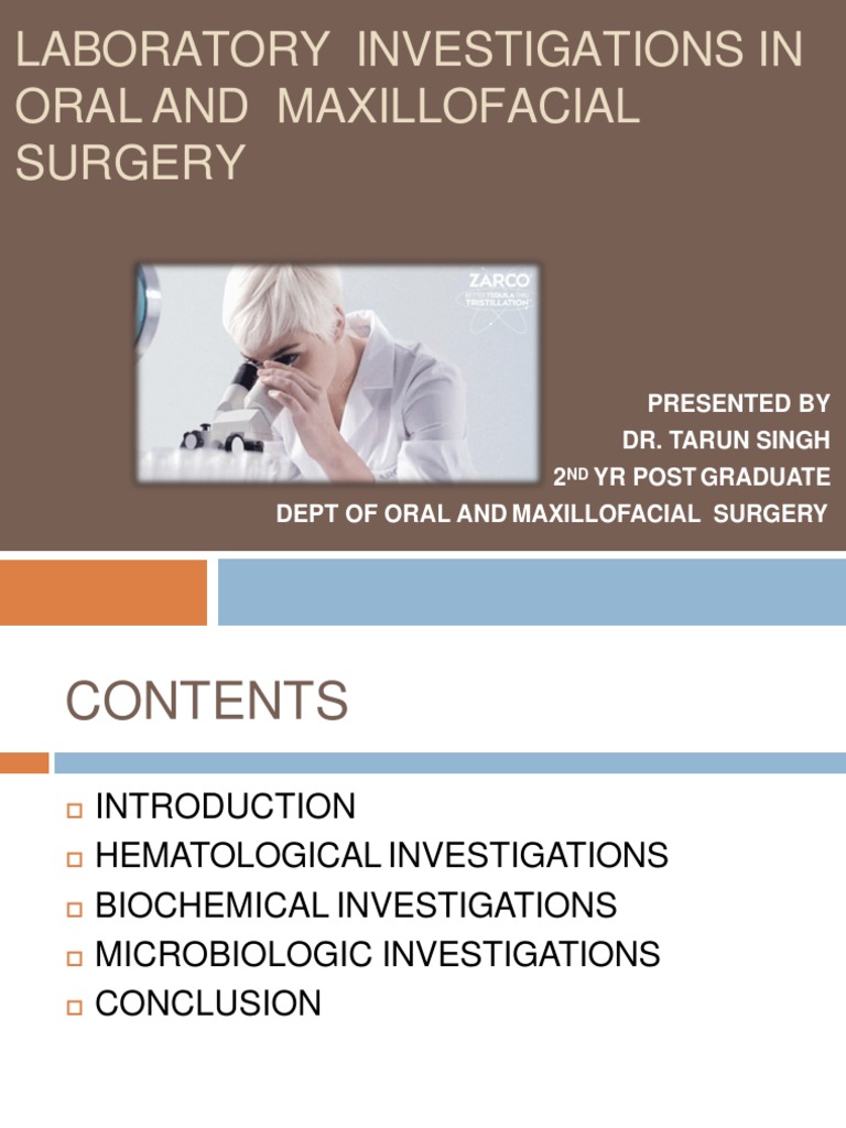 Laboratory Investigations in Oral and Maxillofacial Surgery | PDF | Anemia | High Density ...