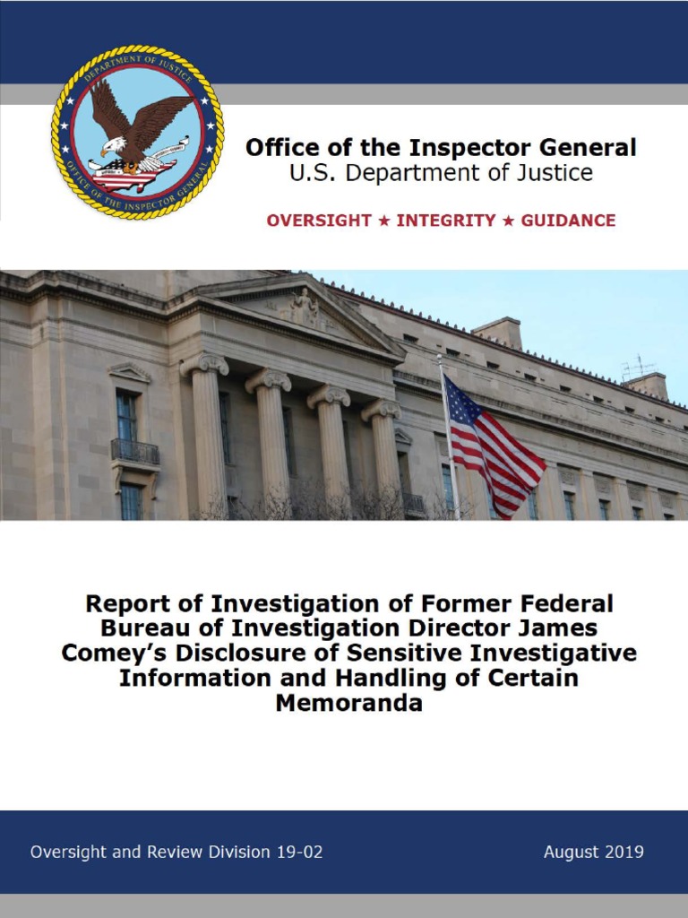 Doj Ig Comey | PDF | Classified Information In The United States ...