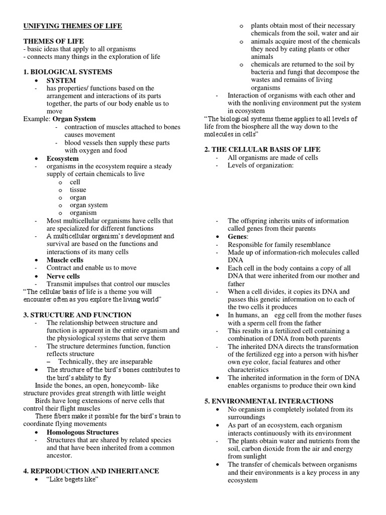 01 Unifying Themes of Life | PDF | Endoplasmic Reticulum | Cell Cycle
