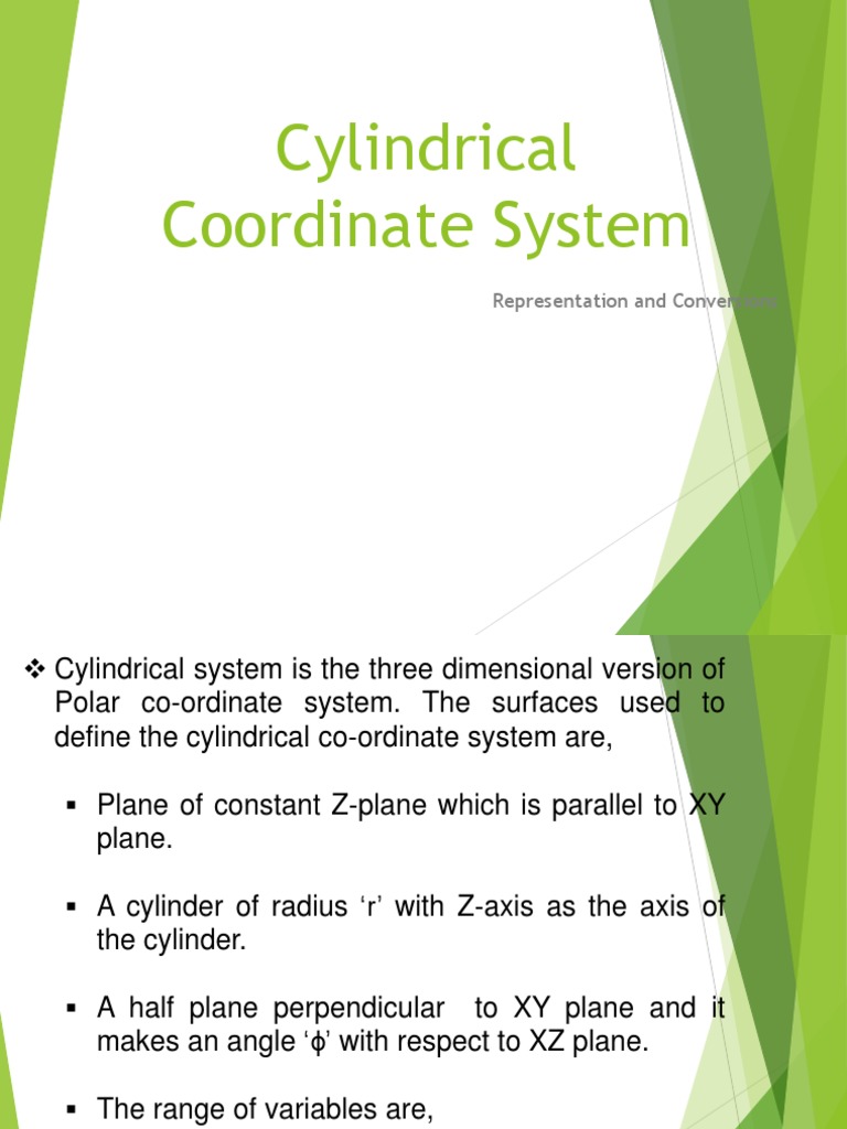 Cylindrical Coordinate System | PDF | Cartesian Coordinate System ...