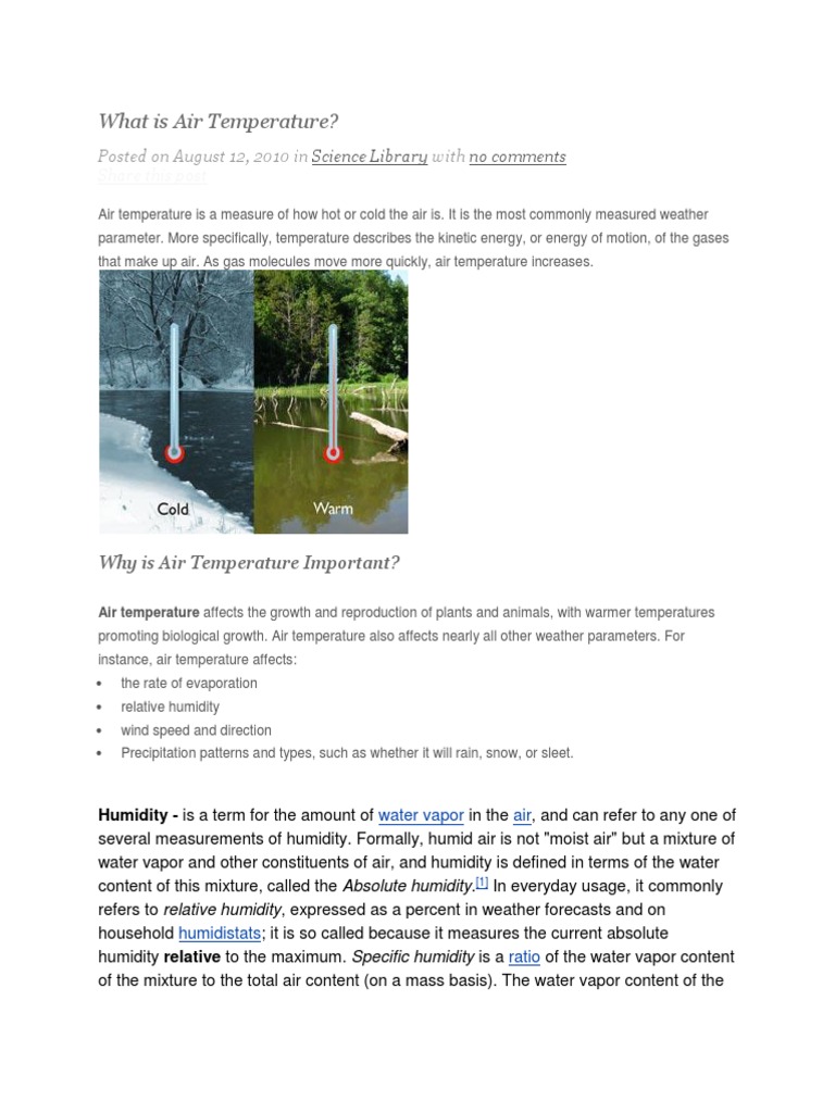 What Is Air Temperature?: Posted On August 12, 2010 in With | PDF ...