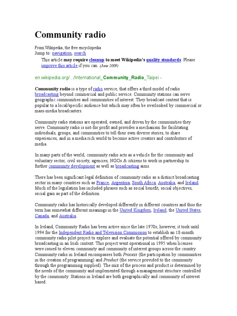 Exploring the Role and Impact of Community Radio Around the World | PDF ...