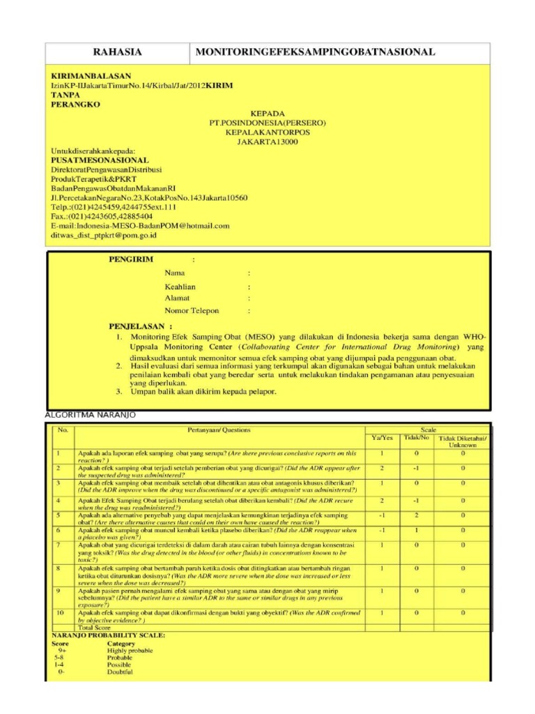 Formulir Kuning Meso | PDF