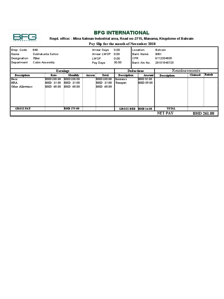 Salary Slip Subhakanta | PDF