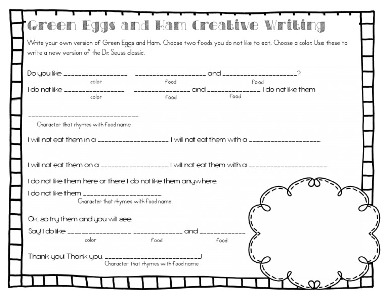 Green Eggs and Ham Activity Sheet | PDF | Self-Improvement